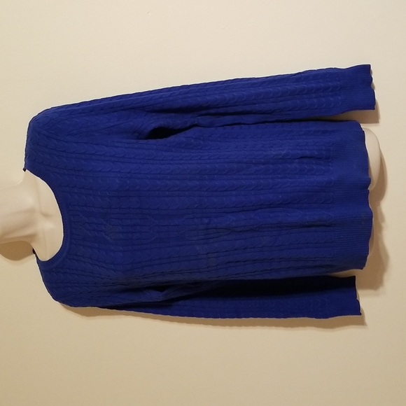 Laura Scott | Sweaters | Laura Scott Blue Cable Knit Sweater | Poshmark
